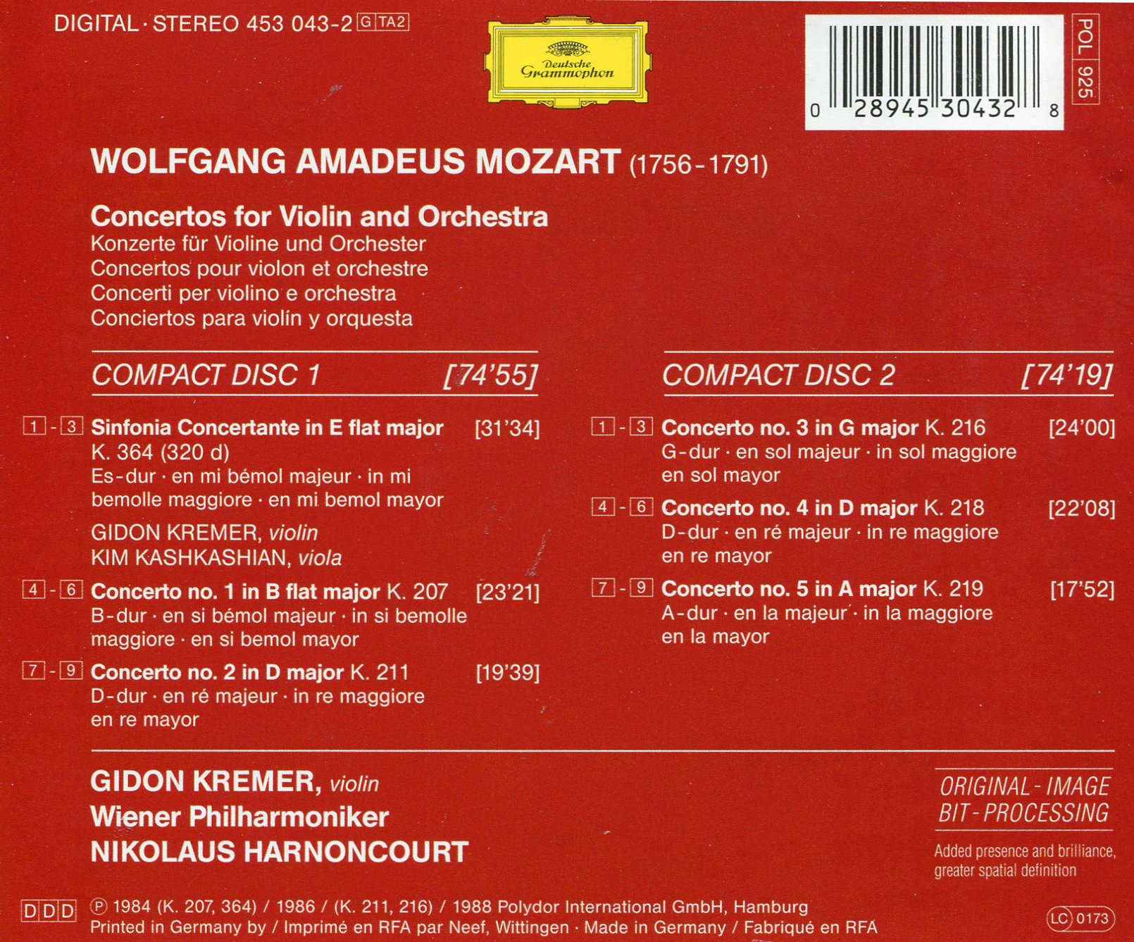 The 5 Violin Concertos (CD1)