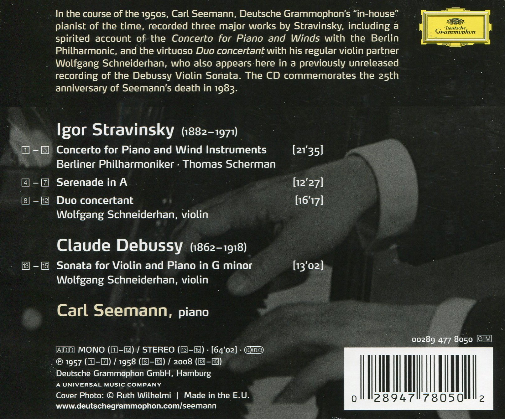 Carl Seemann plays Stravinsky (CD)