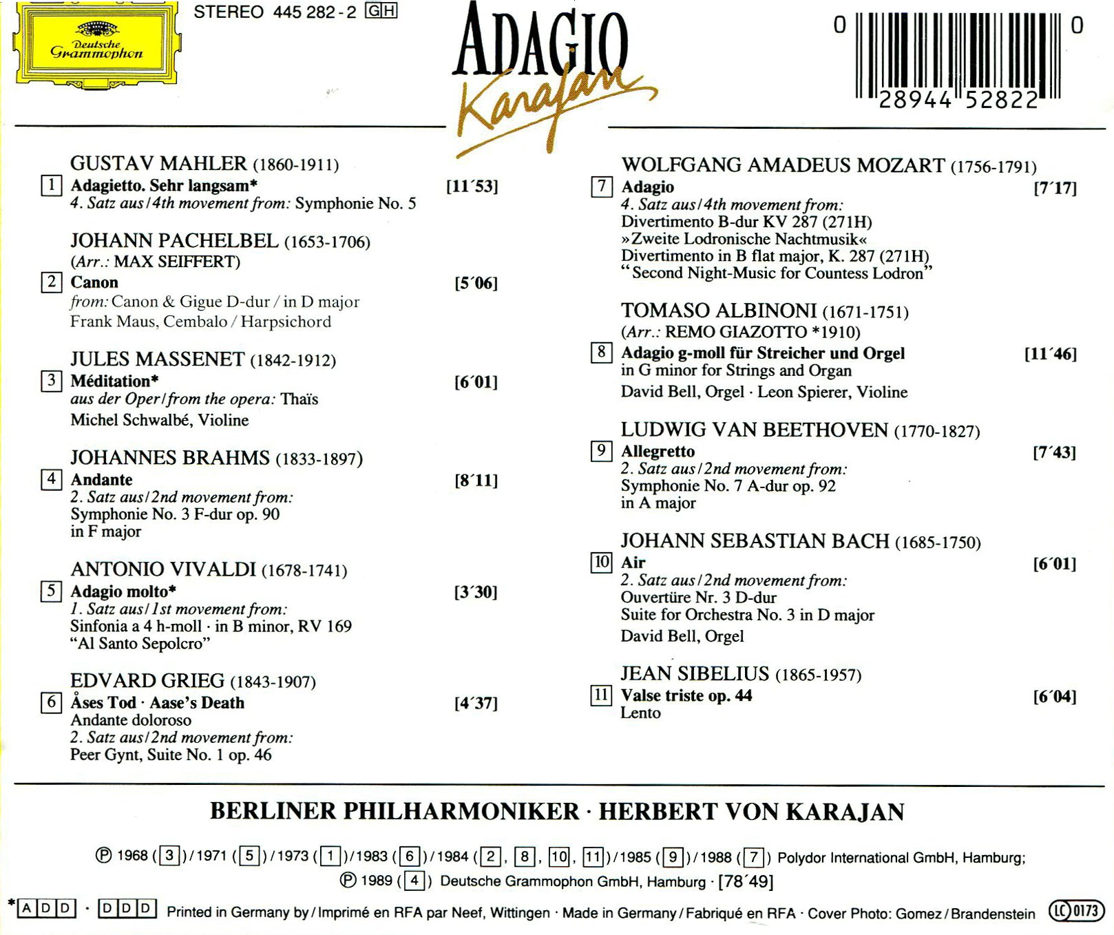 Adagio - Karajan (CD)