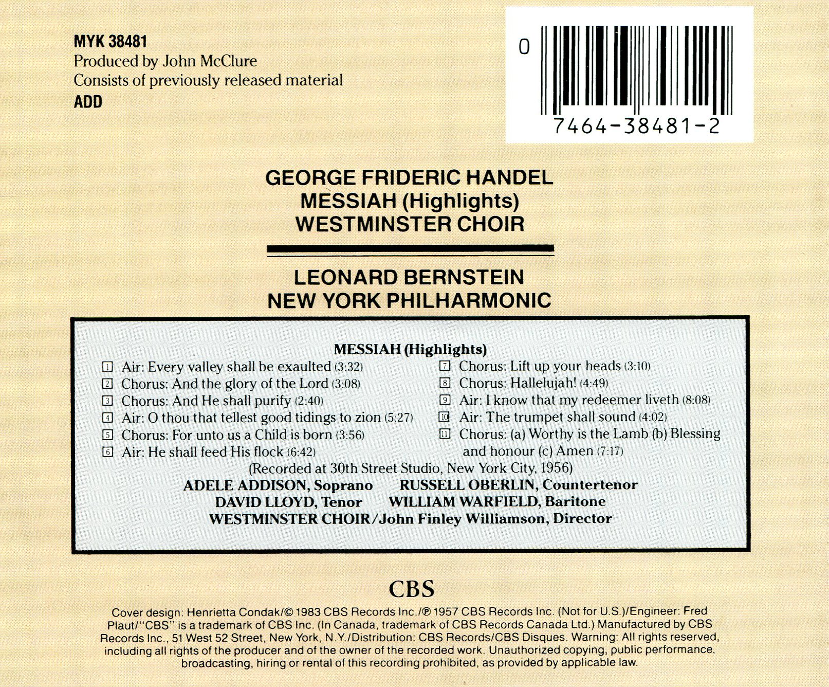 Messiah (Highlights) (CD)