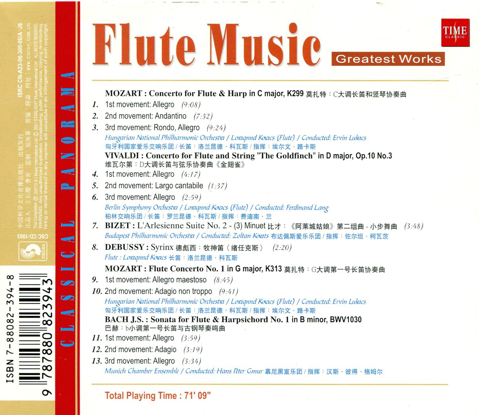 Classical Panorama- Flute Music Greatest Works (CD)